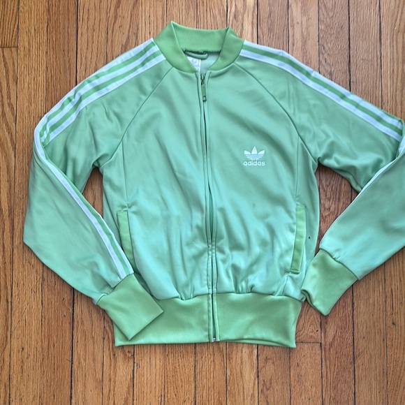 adidas | Jackets & Coats | Y2k Vintage Adidas Cucumber Lime Green Zipup ...